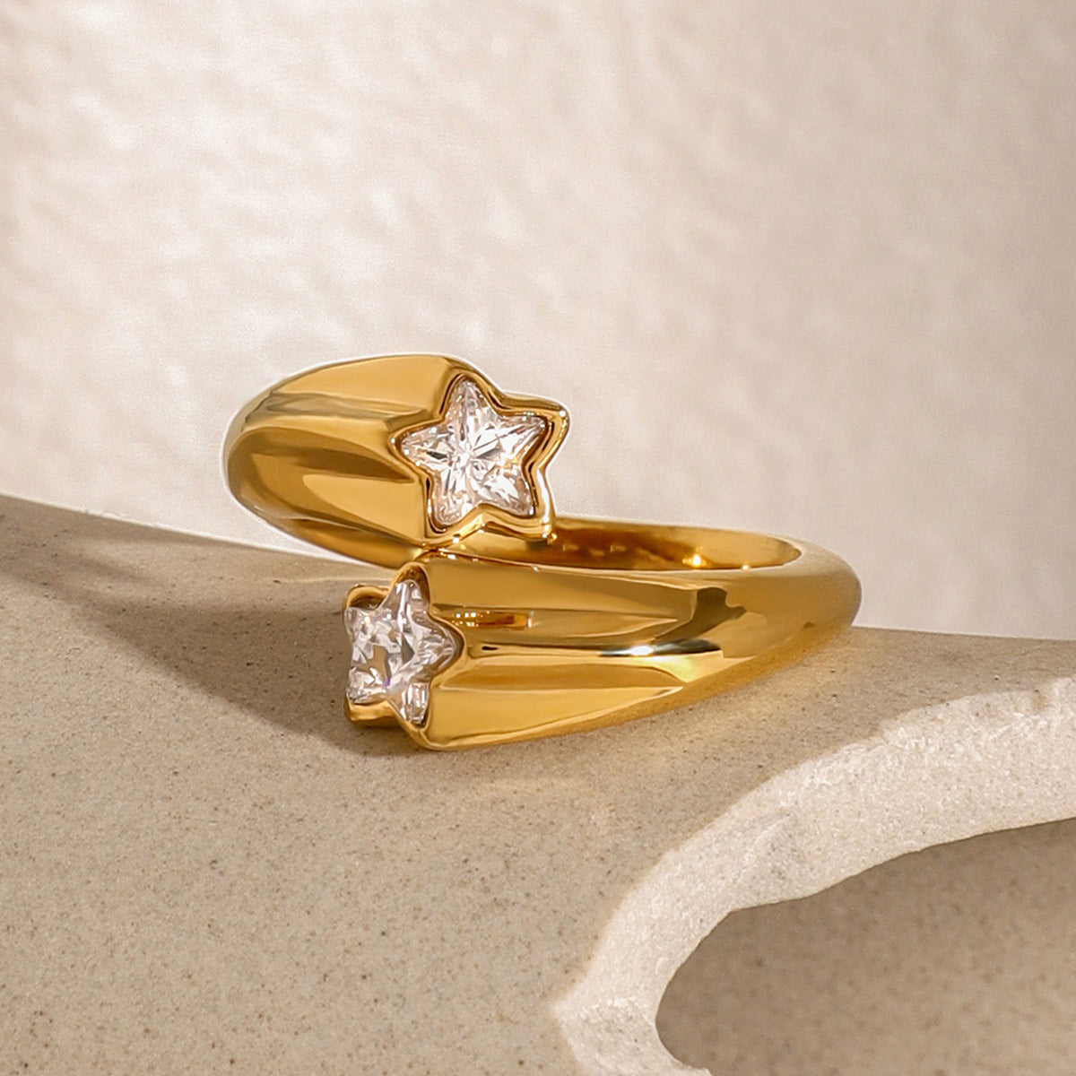 Stainless steel 18k gold-plated star ring – kittybow